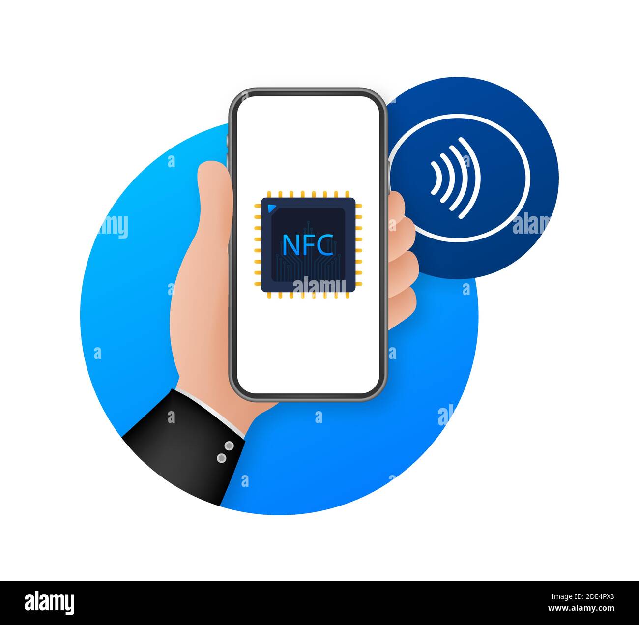 Contactless wireless pay sign logo. NFC technology. Vector stock illustration Stock Vector Image ...
