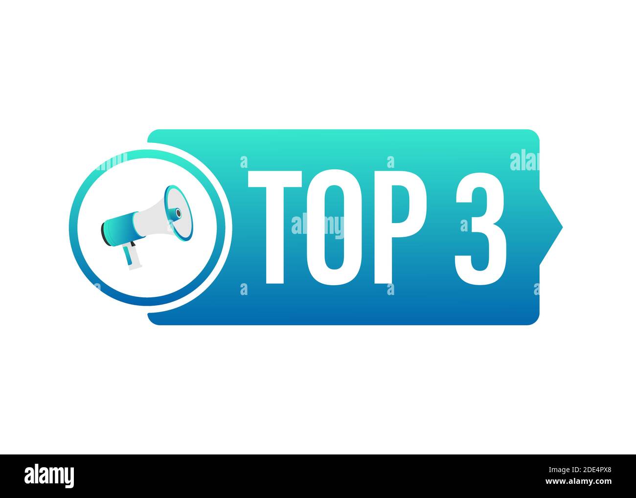 Top3 - Top Three colorful label on white background. Vector ...