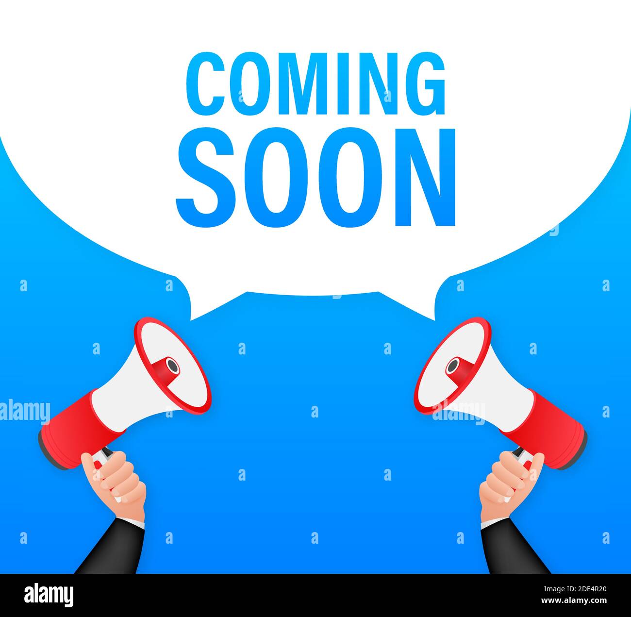 Megaphone label with coming soon. Megaphone banner. Web design. Vector ...