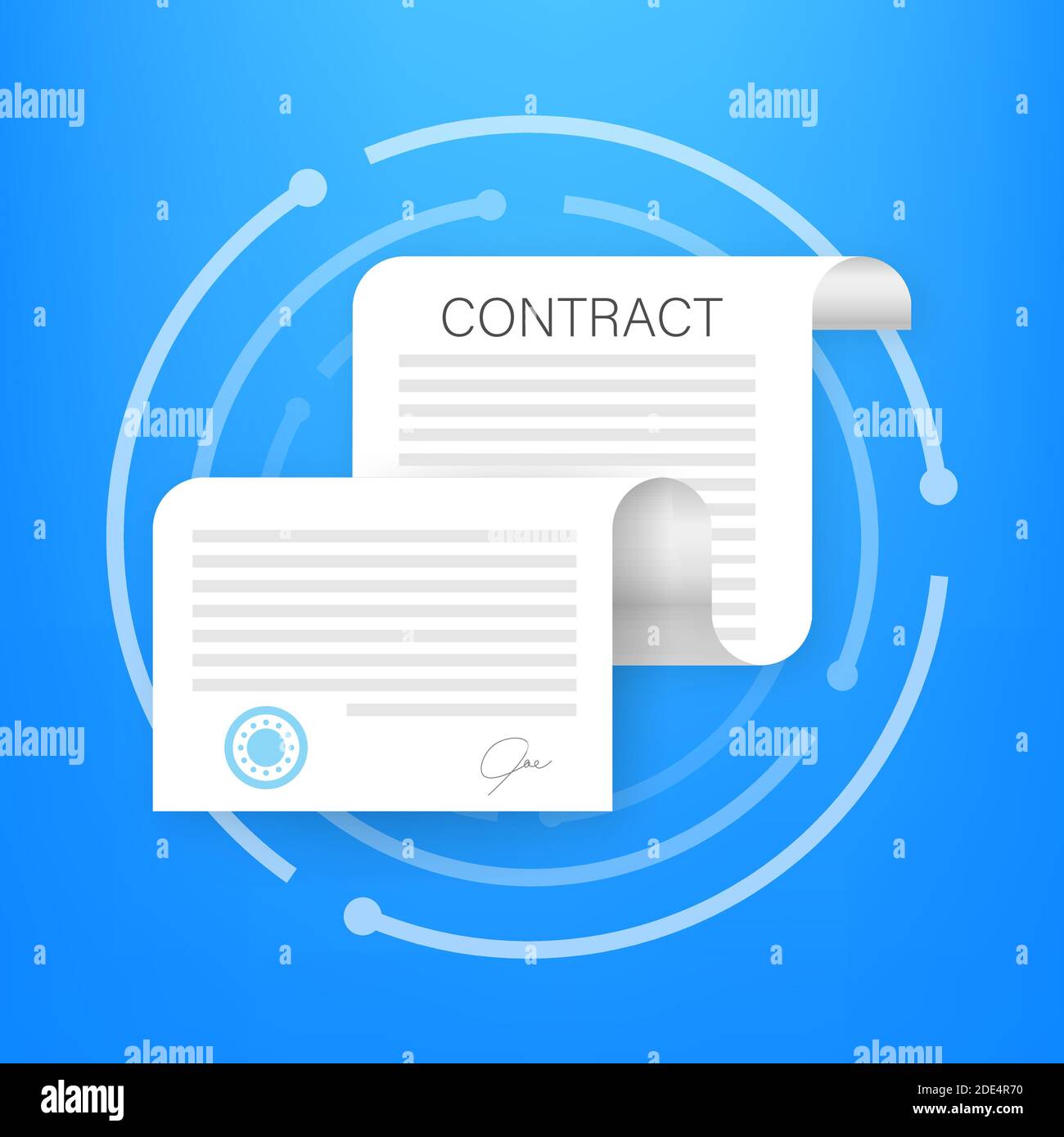 Contract agreement paper blank with seal. Vector illustration Stock ...