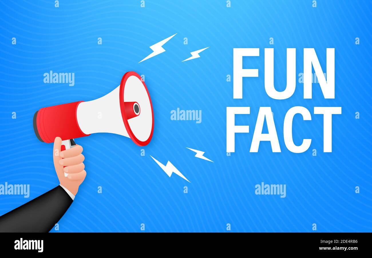 Hand holding megaphone - Fun fact. Vector stock illustration Stock ...