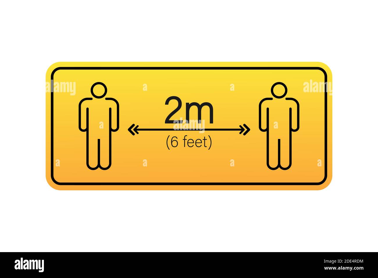 Social distance signage icon. Please wait here. Keep safe distance ...