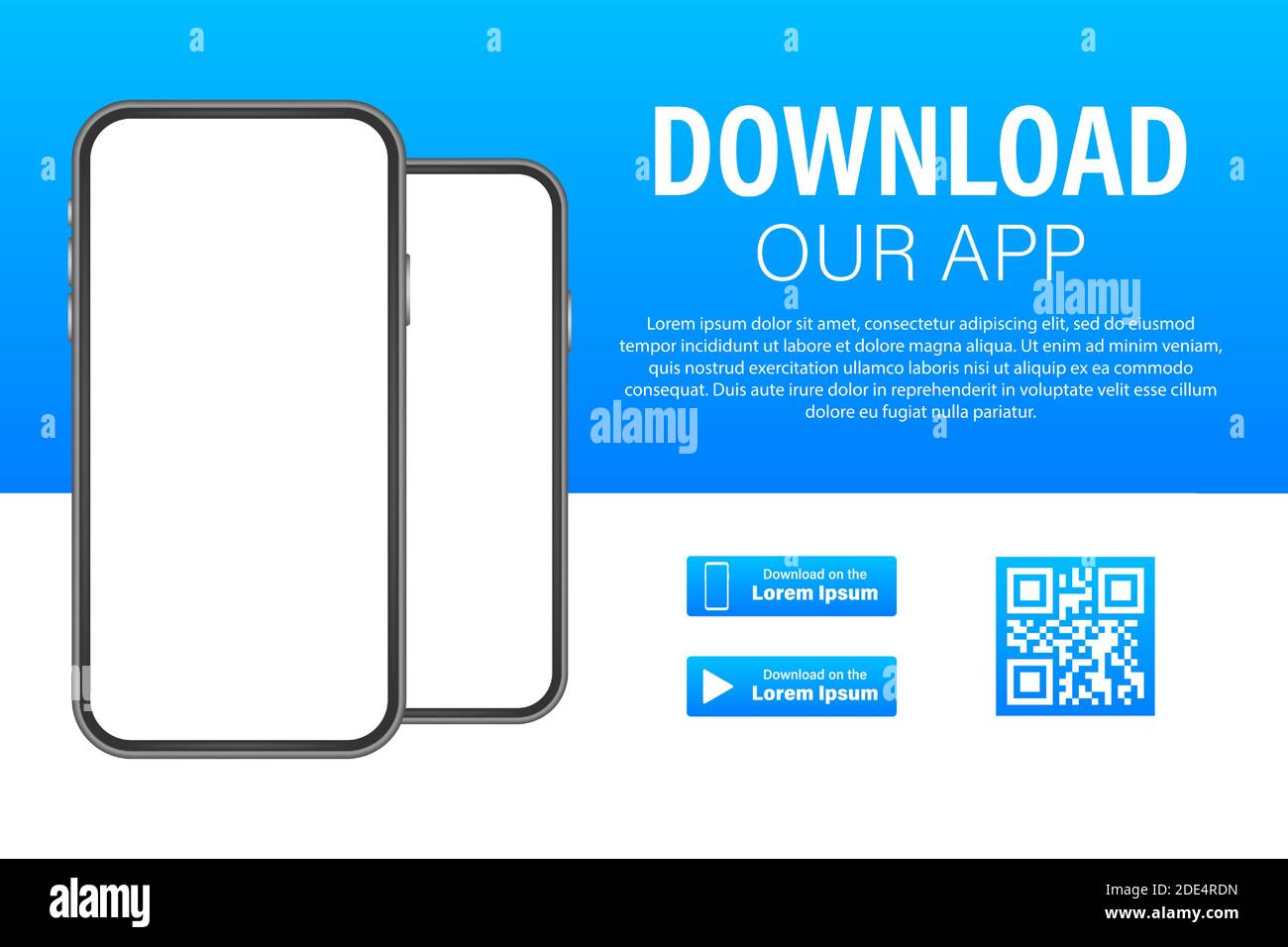 Download page of the mobile app. Empty screen smartphone for you app ...