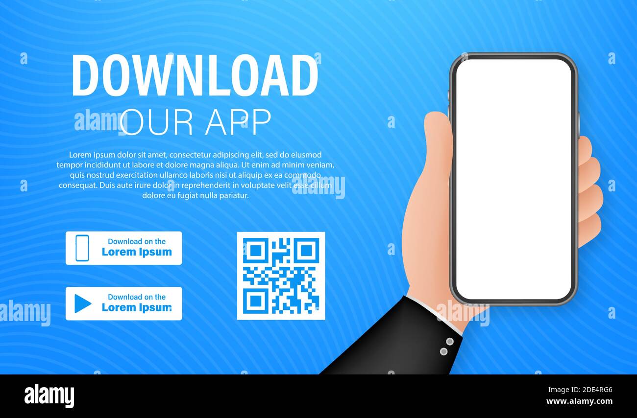Download page of the mobile app. Empty screen smartphone for you app ...