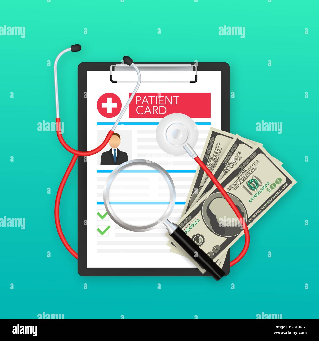 Clipboard in doctors hand. Make notes in patient card. medical report ...