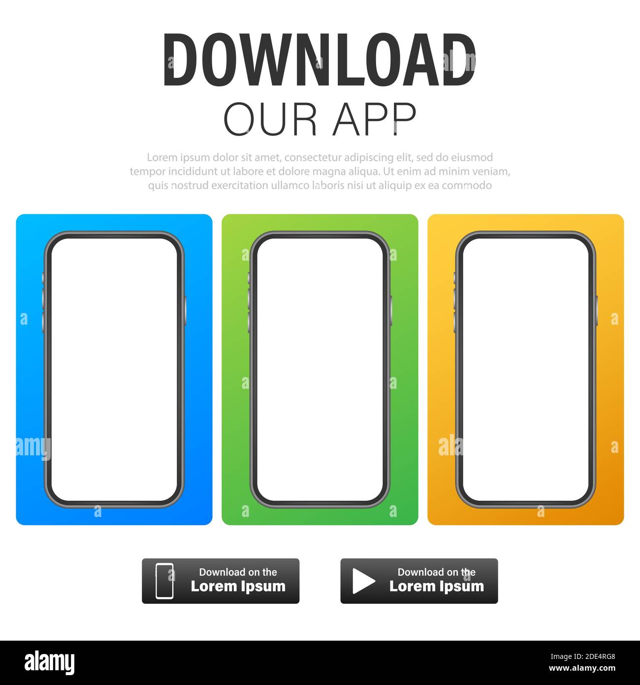 Download page of the mobile app. Empty screen smartphone for you app ...