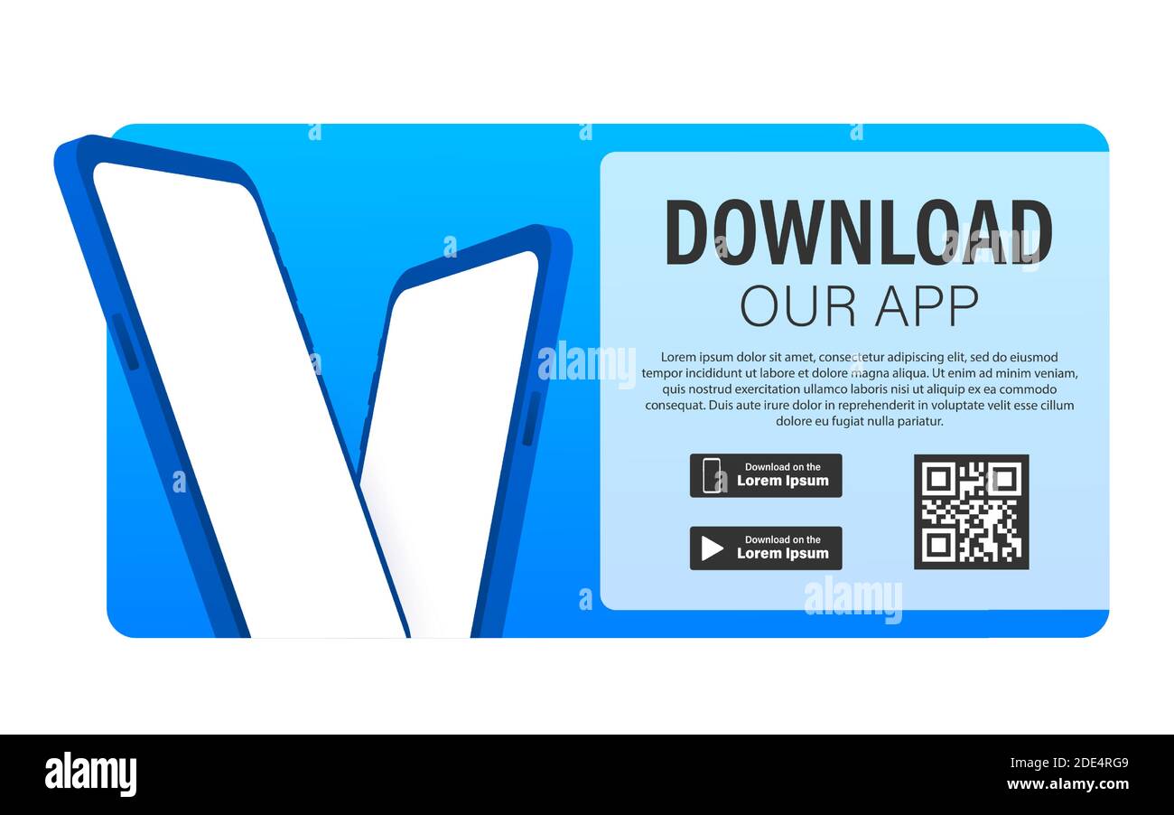 Download page of the mobile app. Empty screen smartphone for you app ...