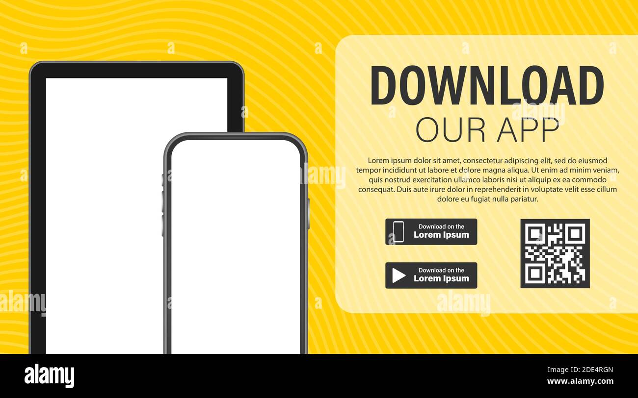 Download page of the mobile app. Empty screen smartphone for you app ...