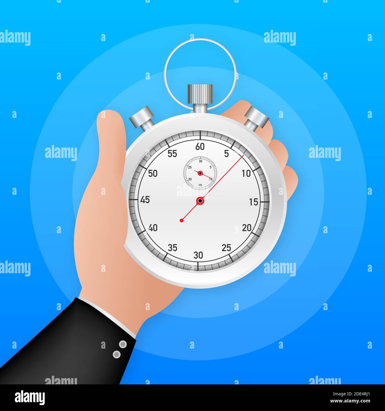 Timer hand in cartoon style. Business management. Stopwatch icon vector ...