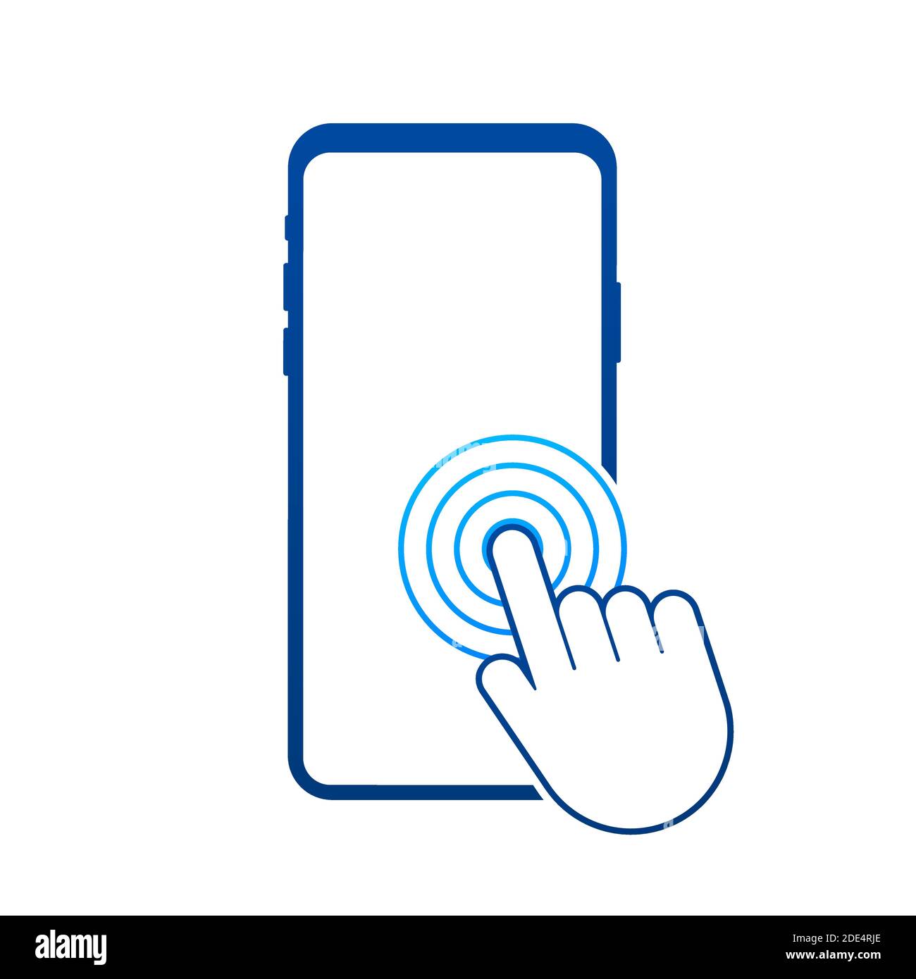 Click smartphone. Empty screen, phone mockup. Device mockup. Cursor ...