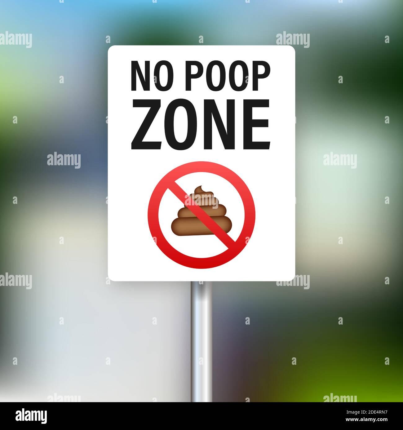 No dog pooping round sign. Vector stock illustration Stock Vector Image ...