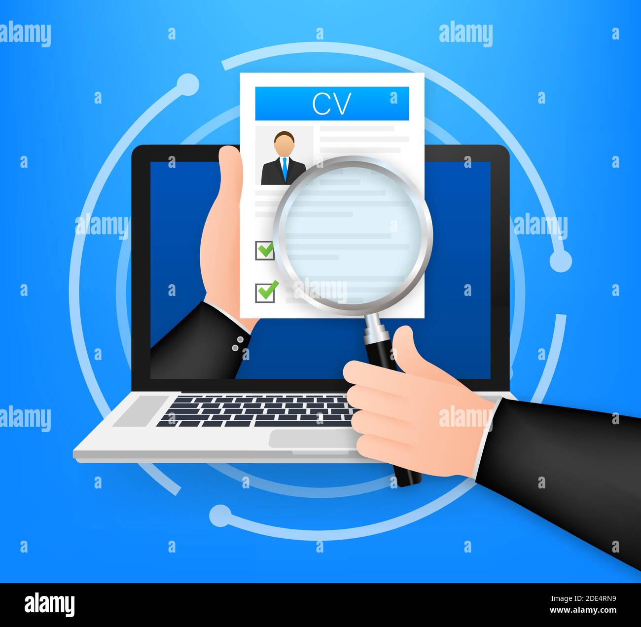 CV resume. Job interview concept. Writing a resume. Laptop with ...