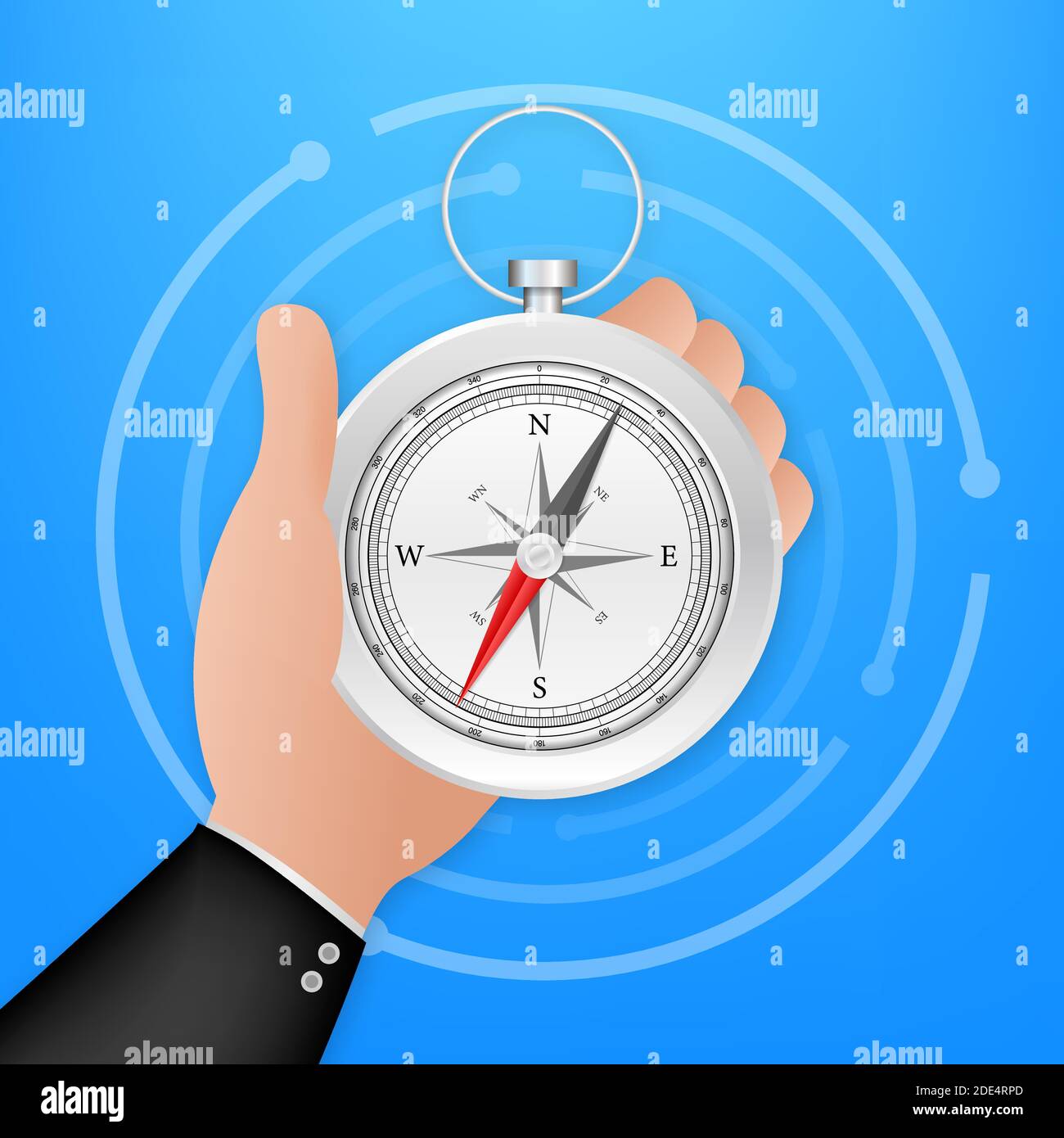 Compass On White Background Flat Vector Navigation Symbol Vector
