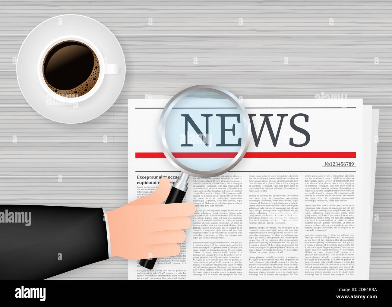 Magnifying glass cutout newspaper Stock Vector Images - Alamy