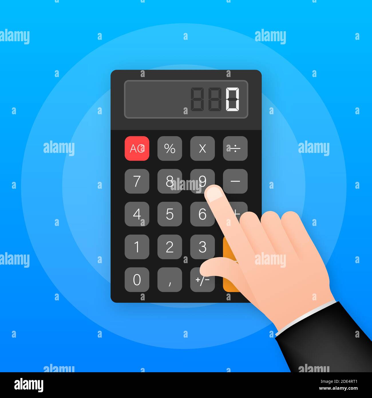 Black calculator white background. Modern design. Electronic portable ...