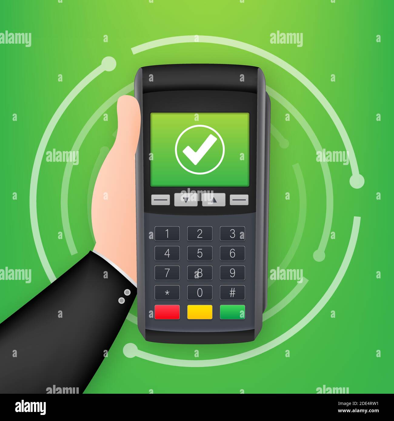 POS Payment terminal. Approved payment. Vector stock illustration Stock Vector Image & Art - Alamy