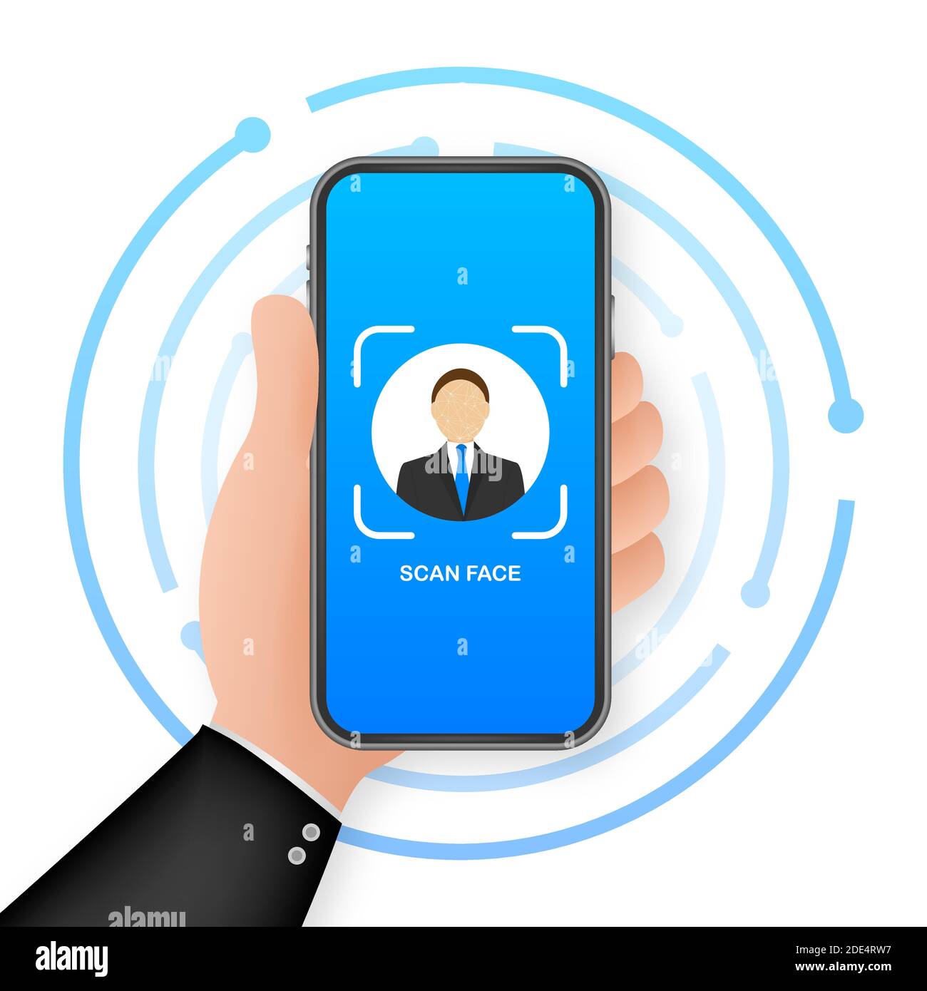Face recognition concept design. Can use for web banner, infographics ...