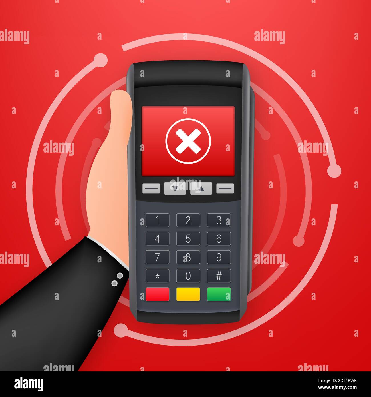 POS Payment terminals. Rejected payment. Vector stock illustration ...