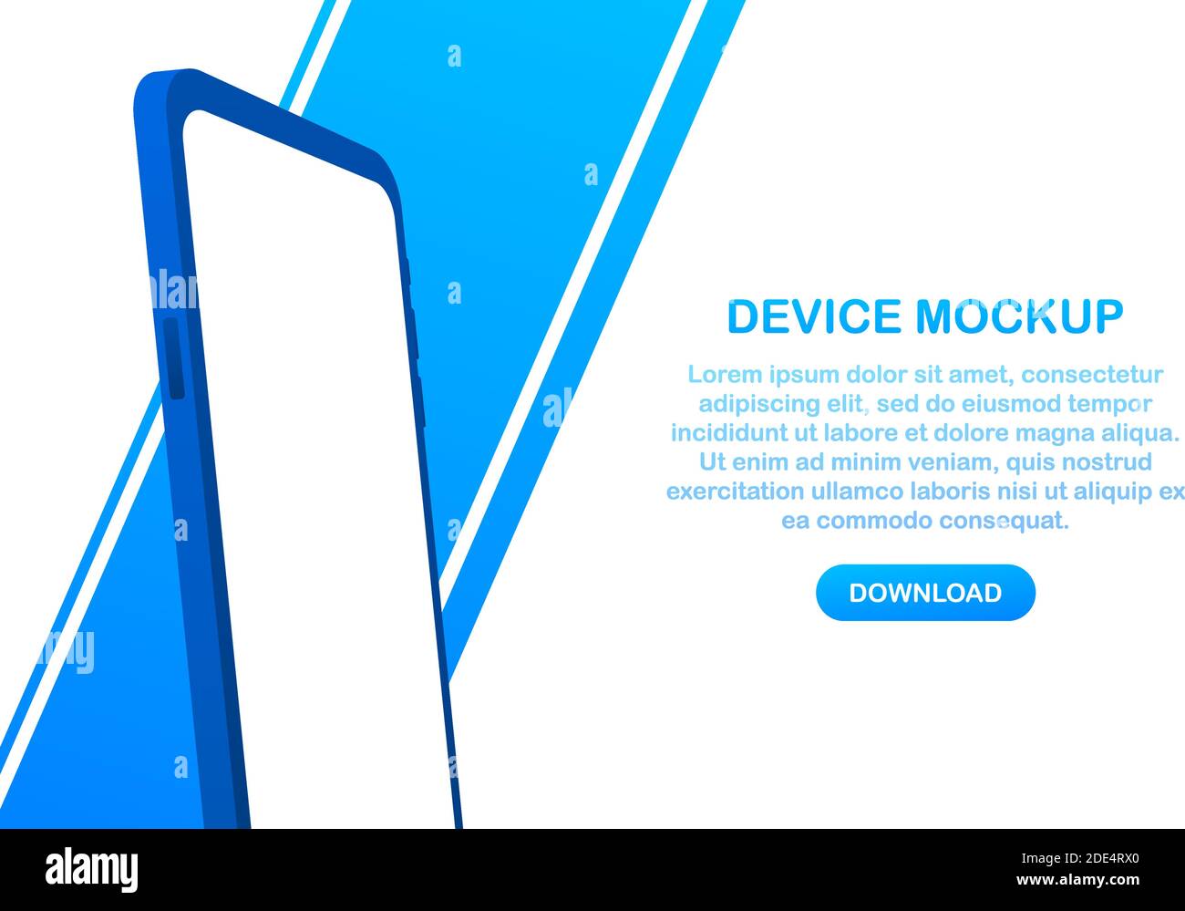 Device mockup banner. Smartphone UI UX design interface. Blank screen ...