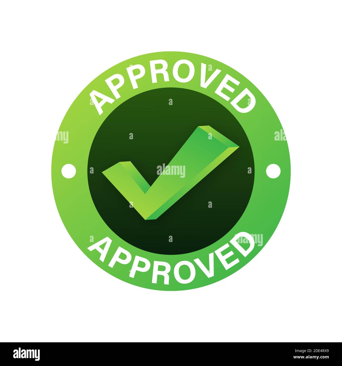 Approved medal. Round stamp for approved and tested product, software ...