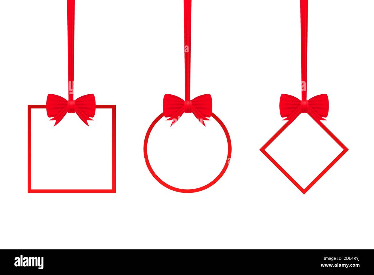 Red tags isolated on white background with red ribbon. Vector stock ...