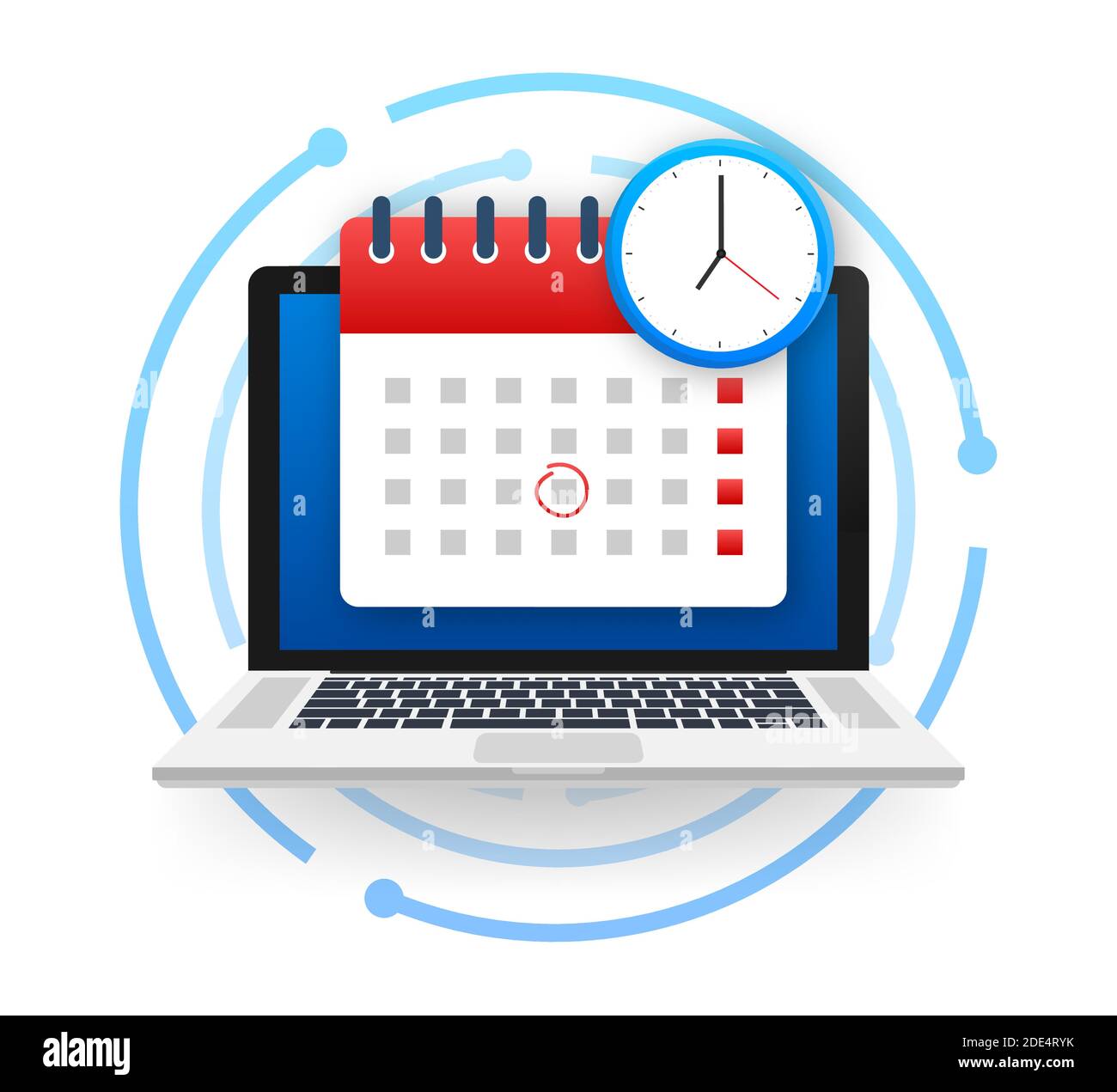Calendar and clock icon. Wall calendar. Important, schedule ...