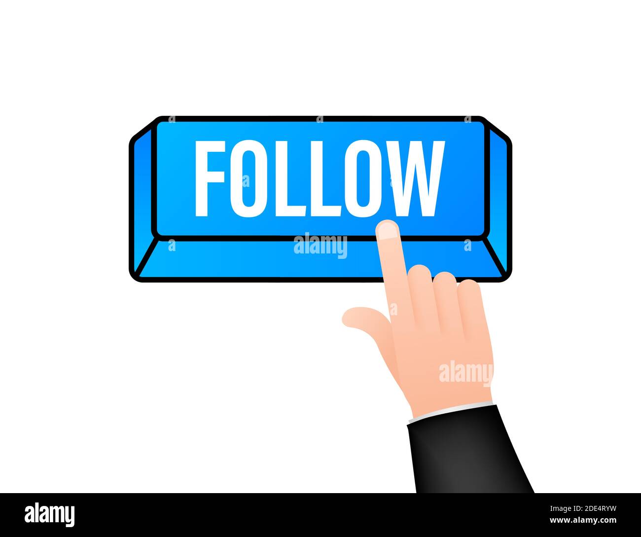 Follow. Hand click icon. Finger click icon. Vector stock illustration ...
