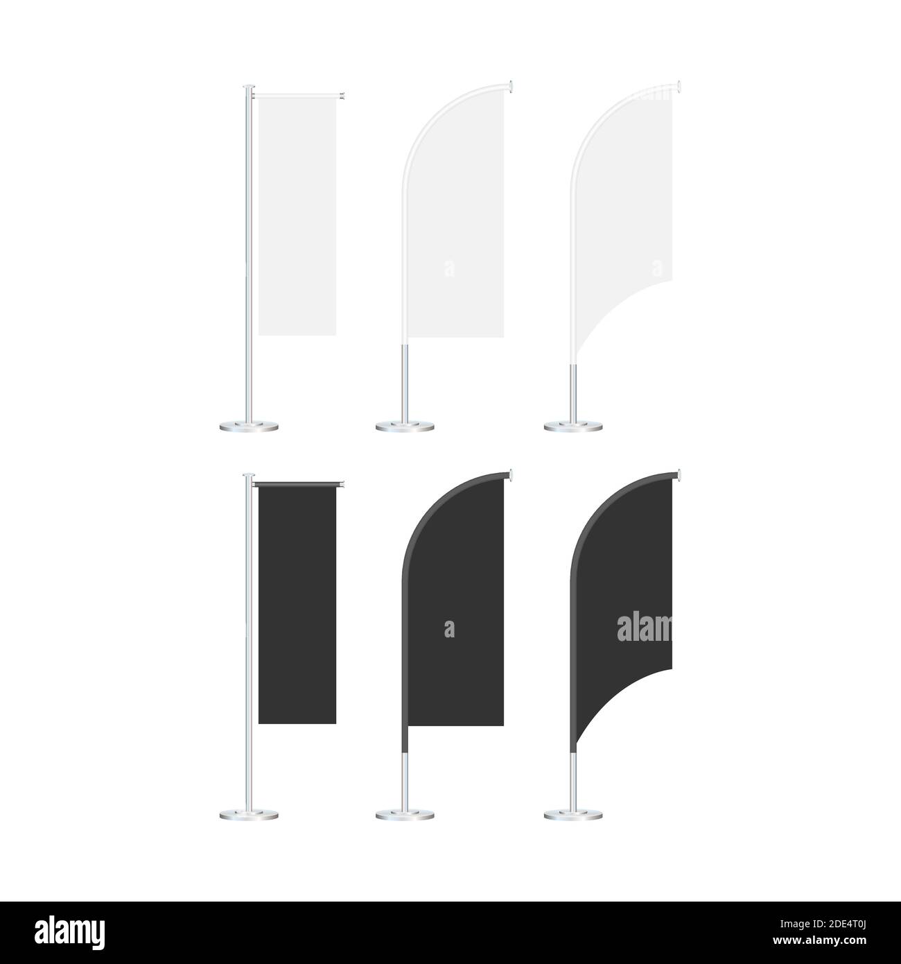 Beach Flag Stand Empty Template Mockup Set on a Grey. Vector stock ...