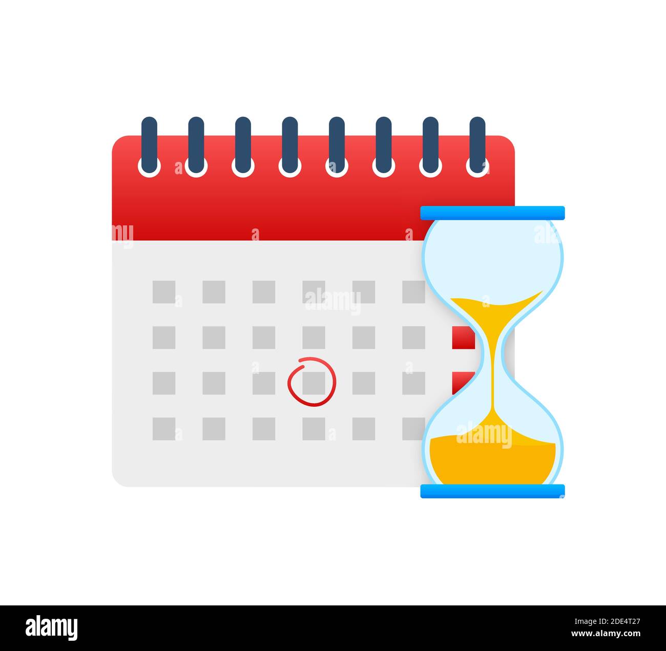 Calendar and clock icon. Wall calendar. Important, schedule ...
