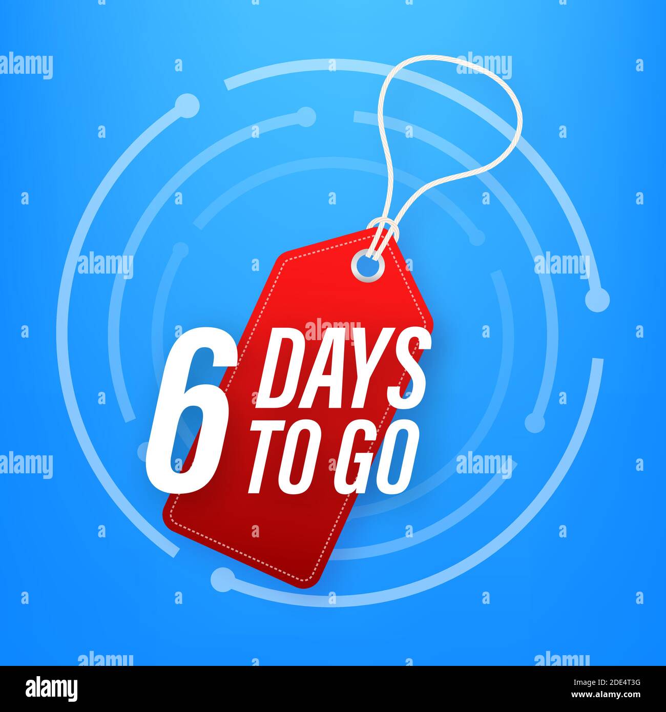 6 Days to go. Countdown timer. Clock icon. Time icon. Count time sale ...