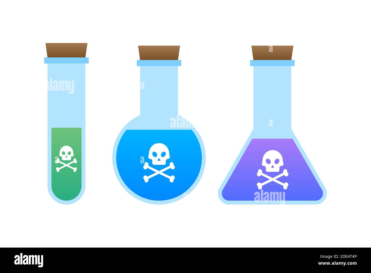 Bottle of magic acid toxic poison with skull. Vector stock illustration ...
