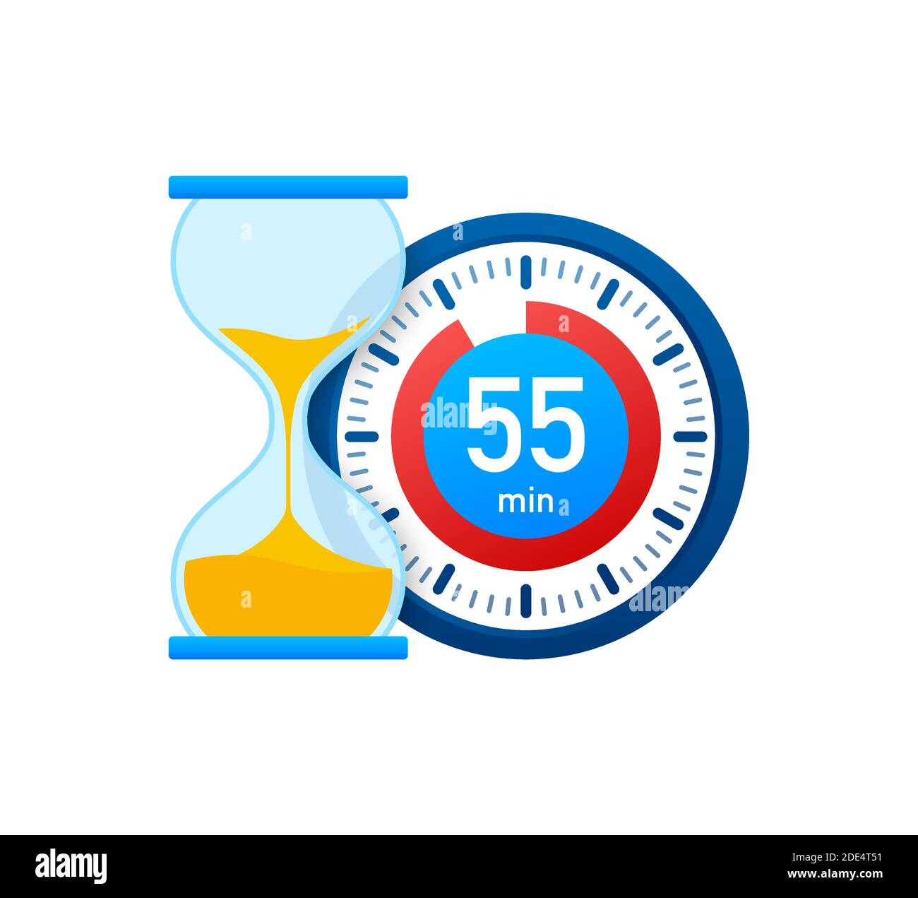 The 55 minutes, stopwatch vector icon. Stopwatch icon in flat style ...
