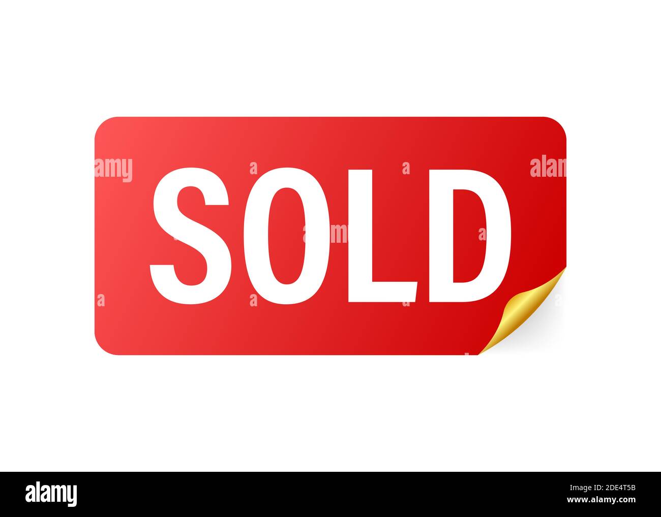 Red ribbon Sold on white background. Sold ribbon for banner design ...