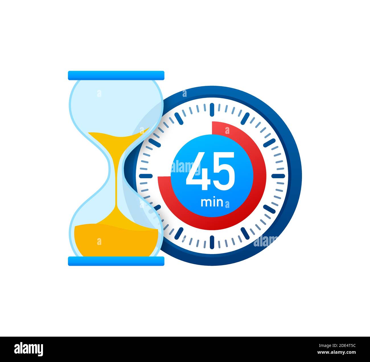 The 45 minutes, stopwatch vector icon. Stopwatch icon in flat style ... The 45 minutes, stopwatch vector icon. Stopwatch icon in flat style ...
