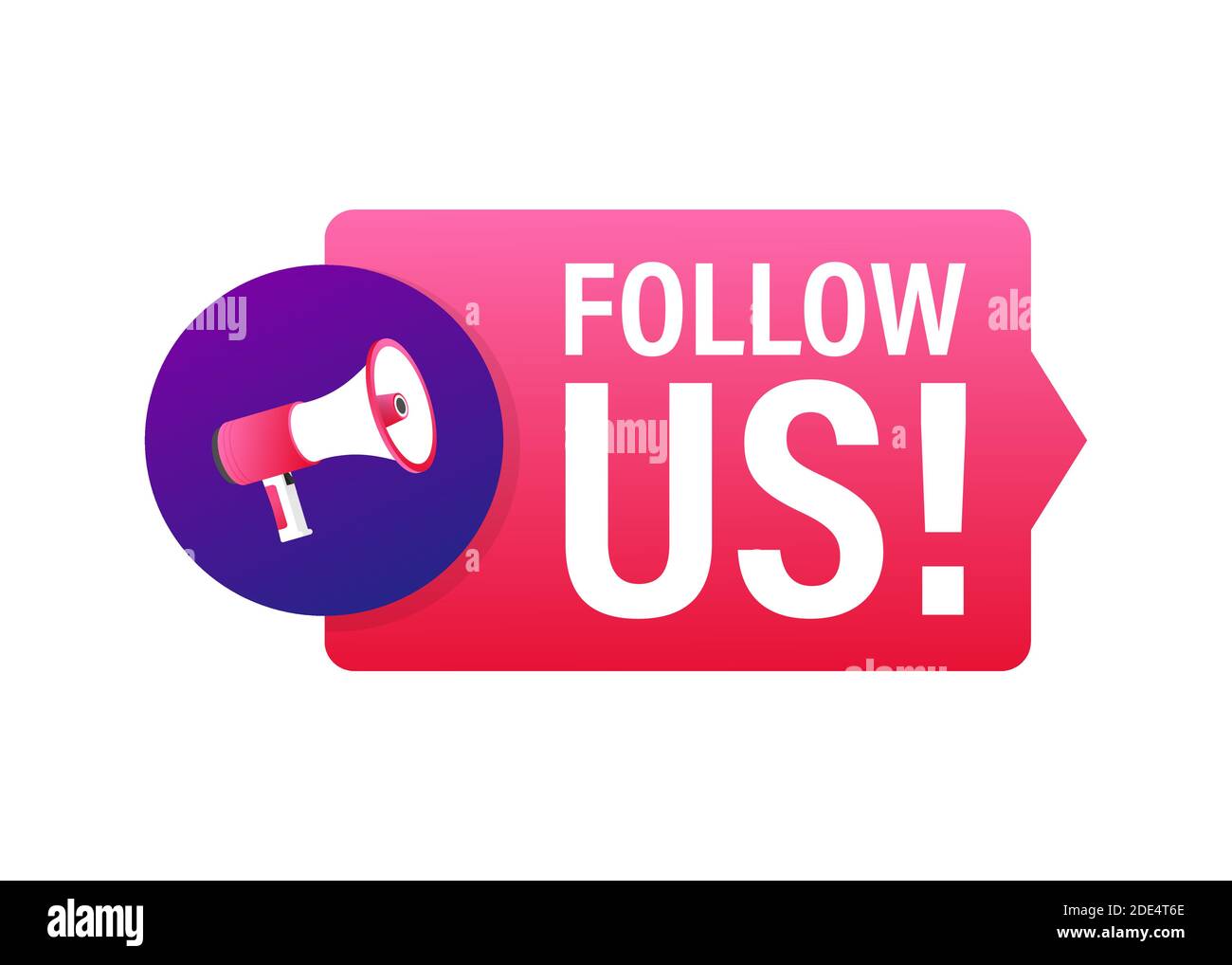 Button Follow us on white background. Vector illustration Stock Vector ...