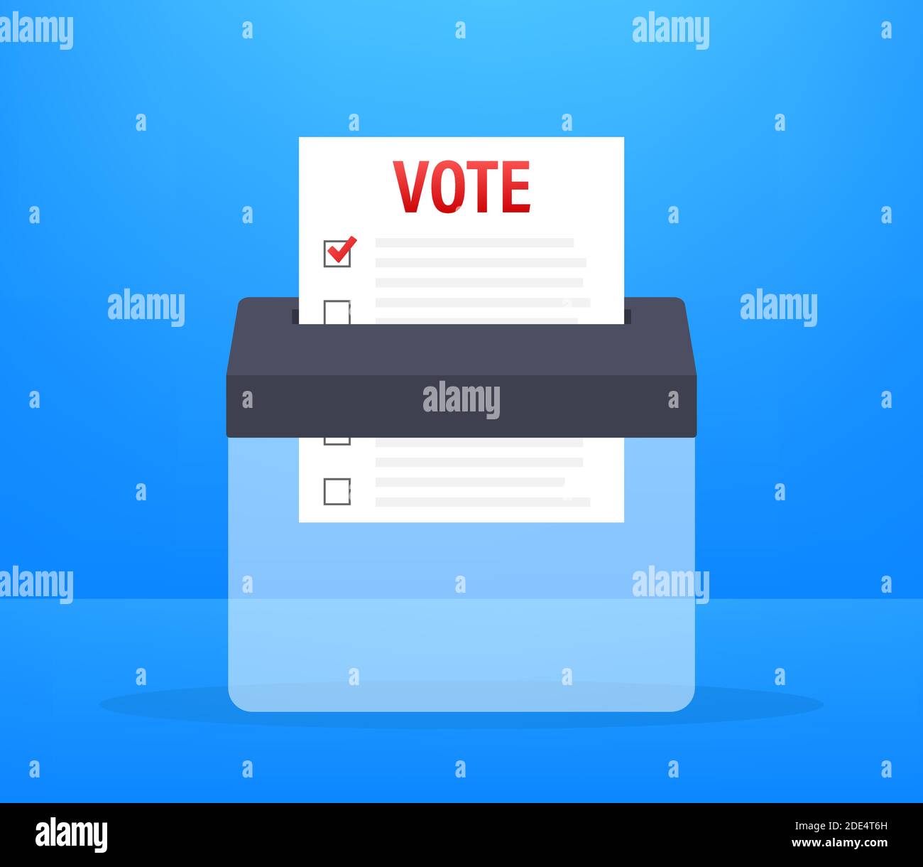 Hand puts vote bulletin into vote box. Voting concept. Ballot box ...