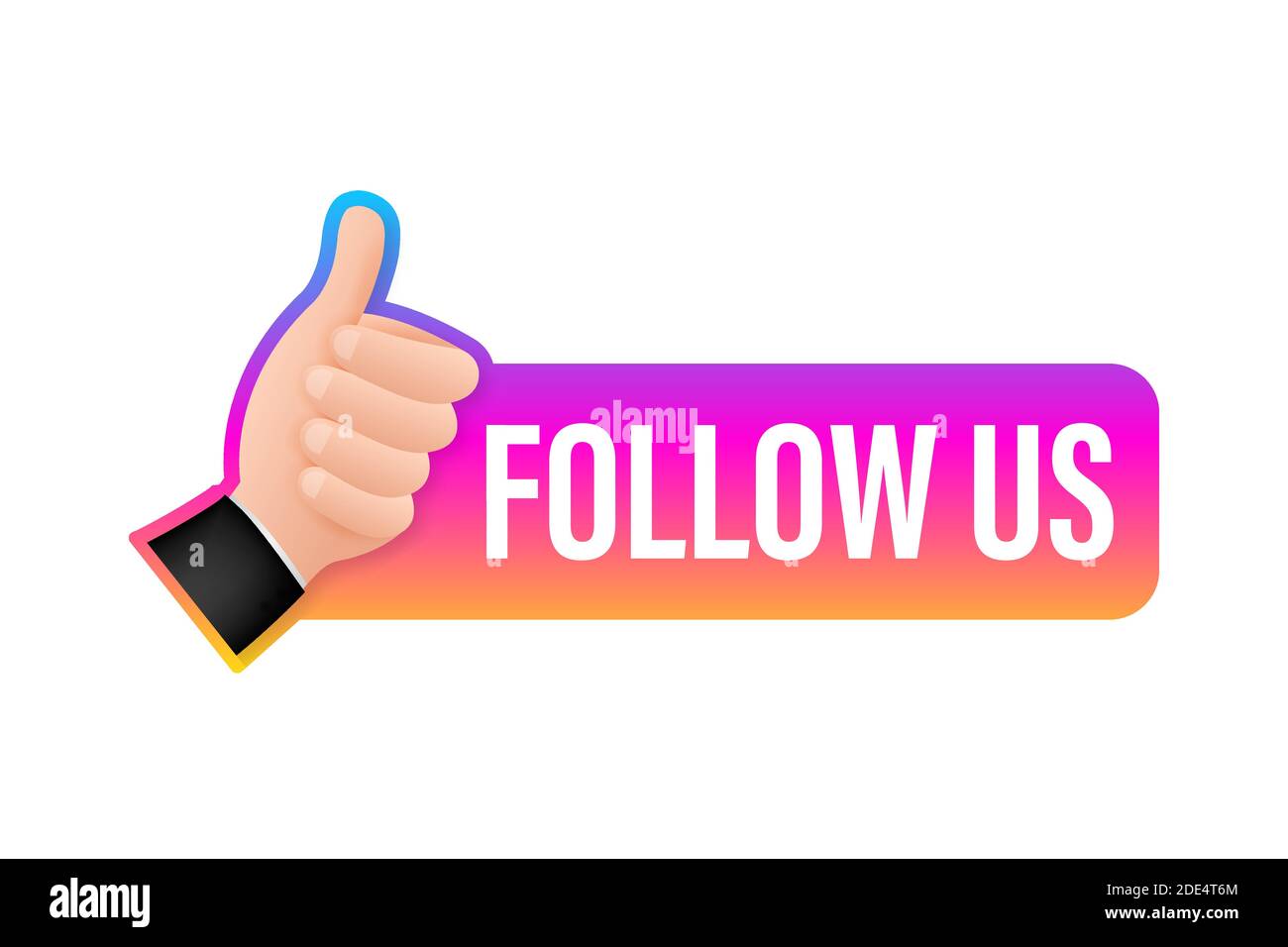 Button Follow us on white background. Vector illustration Stock Vector ...