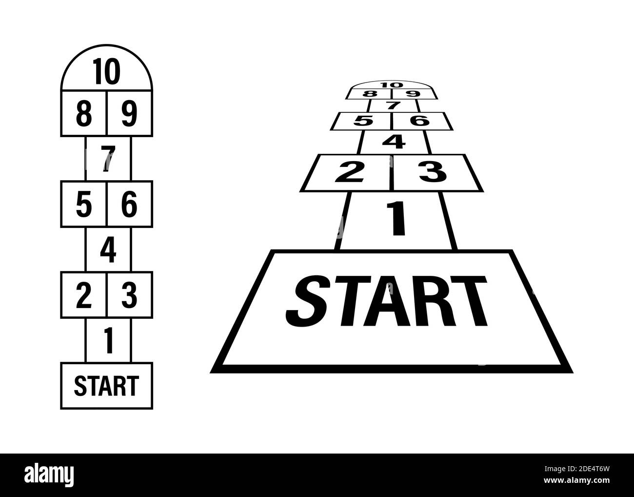 Set of child hopscotch game templates. Vector stock illustration Stock ...