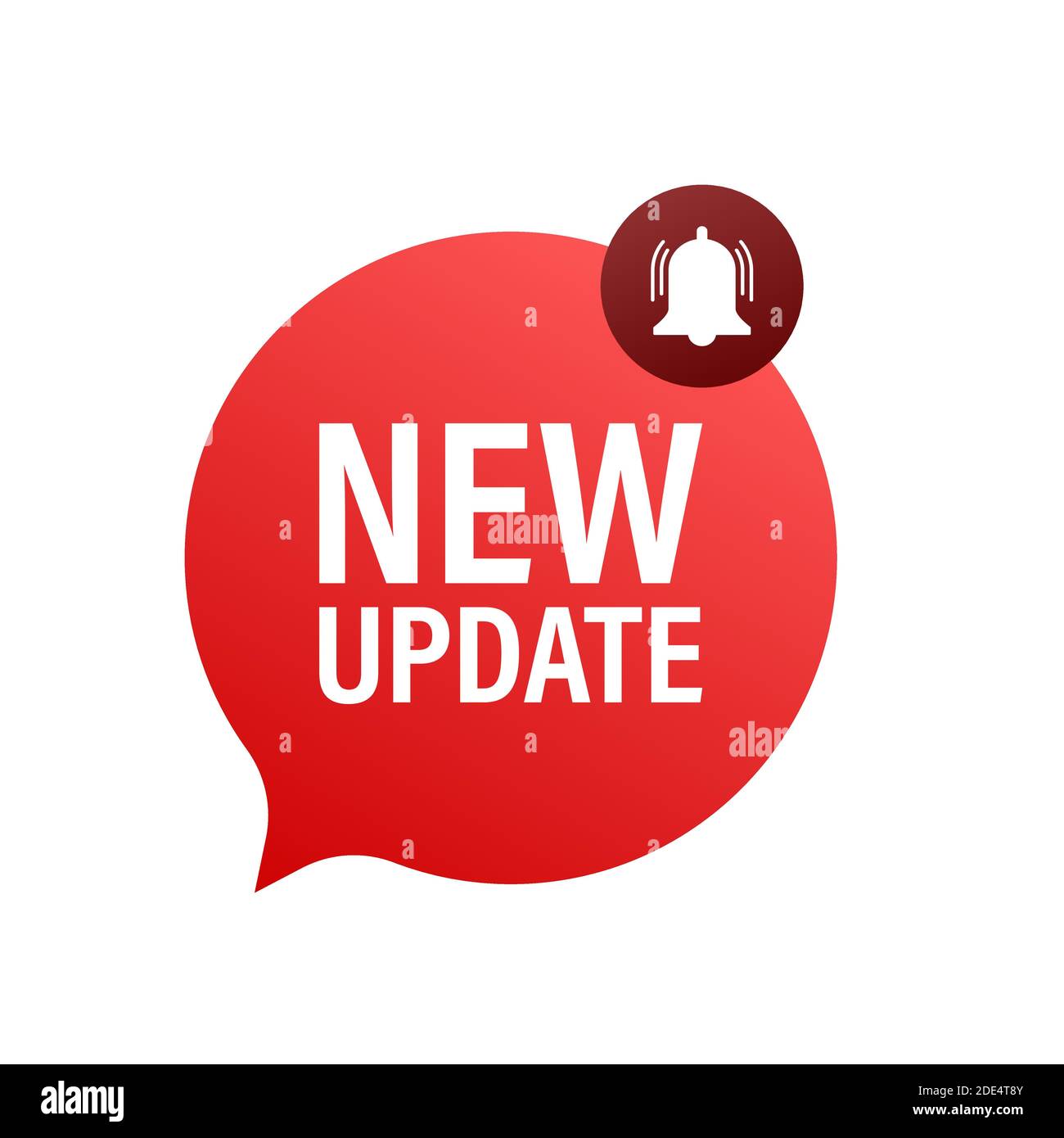 Red new update banner in modern style. Web design. Vector stock ...