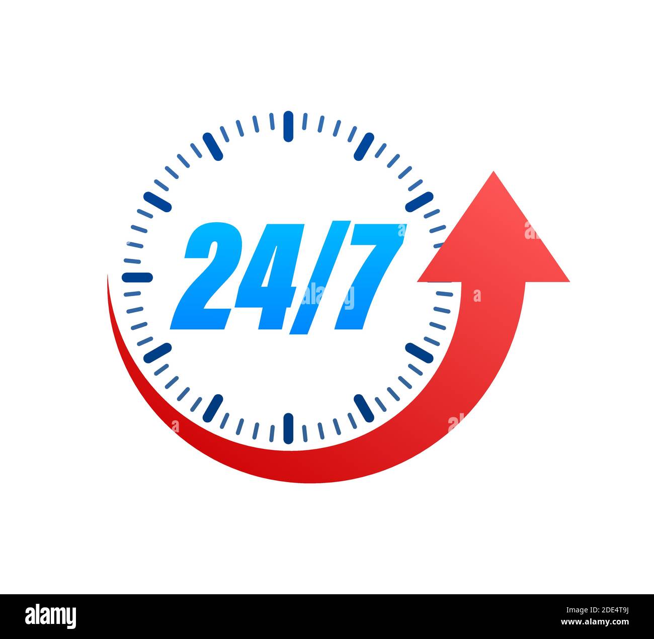 24-7 service concept. 24-7 open. Support service icon. Vector stock ...