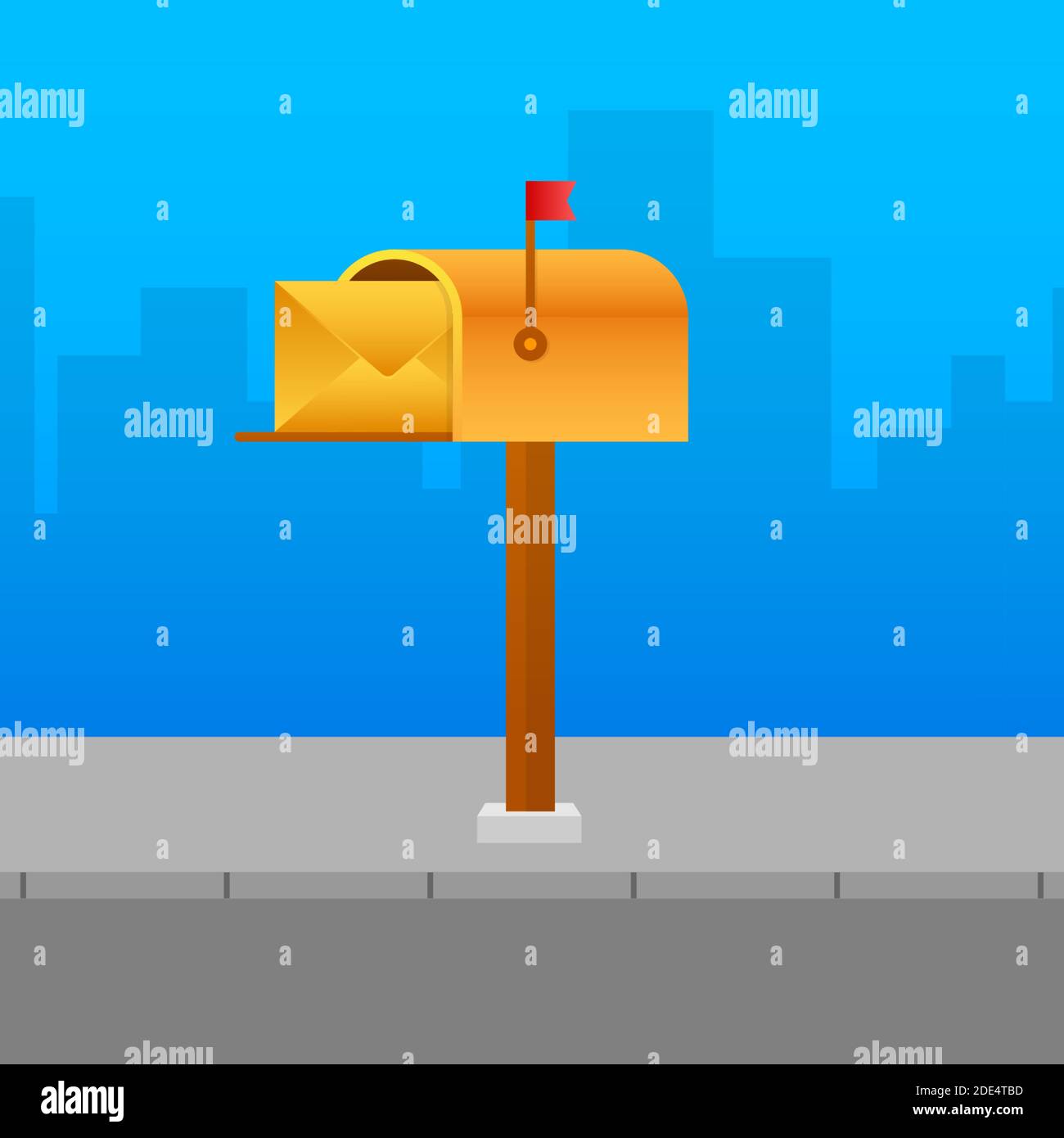 Mail box vector illustration in the flat style. Vector stock ...