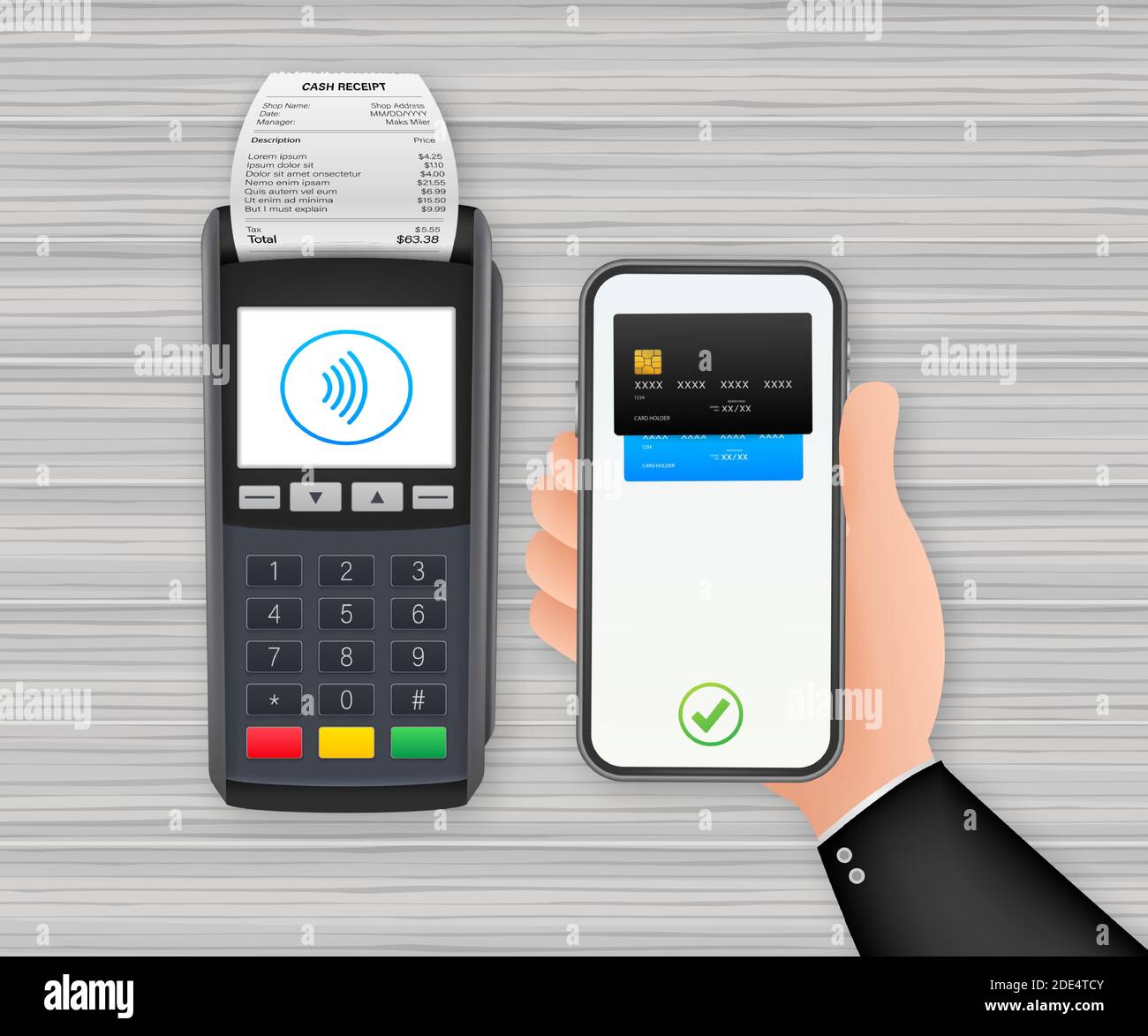 Contactless Payment Methods Mobile smart phone and wireless POS ...