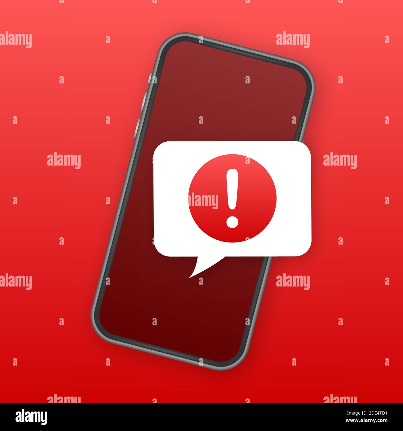 Alert message mobile notification. Danger error alerts, smartphone virus problem or insecure ...
