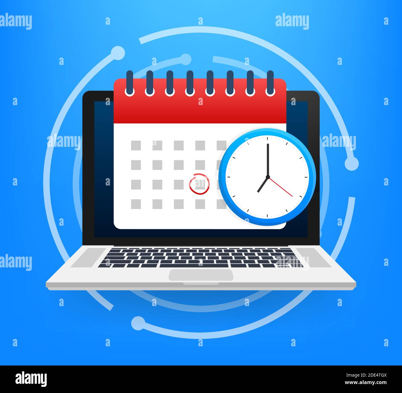 Calendar and clock icon. Wall calendar. Important, schedule ...