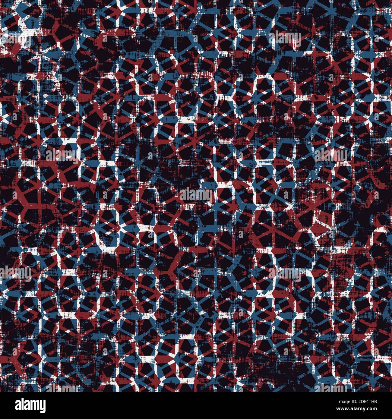 Seamless geo pattern in red blue black white Stock Photo - Alamy