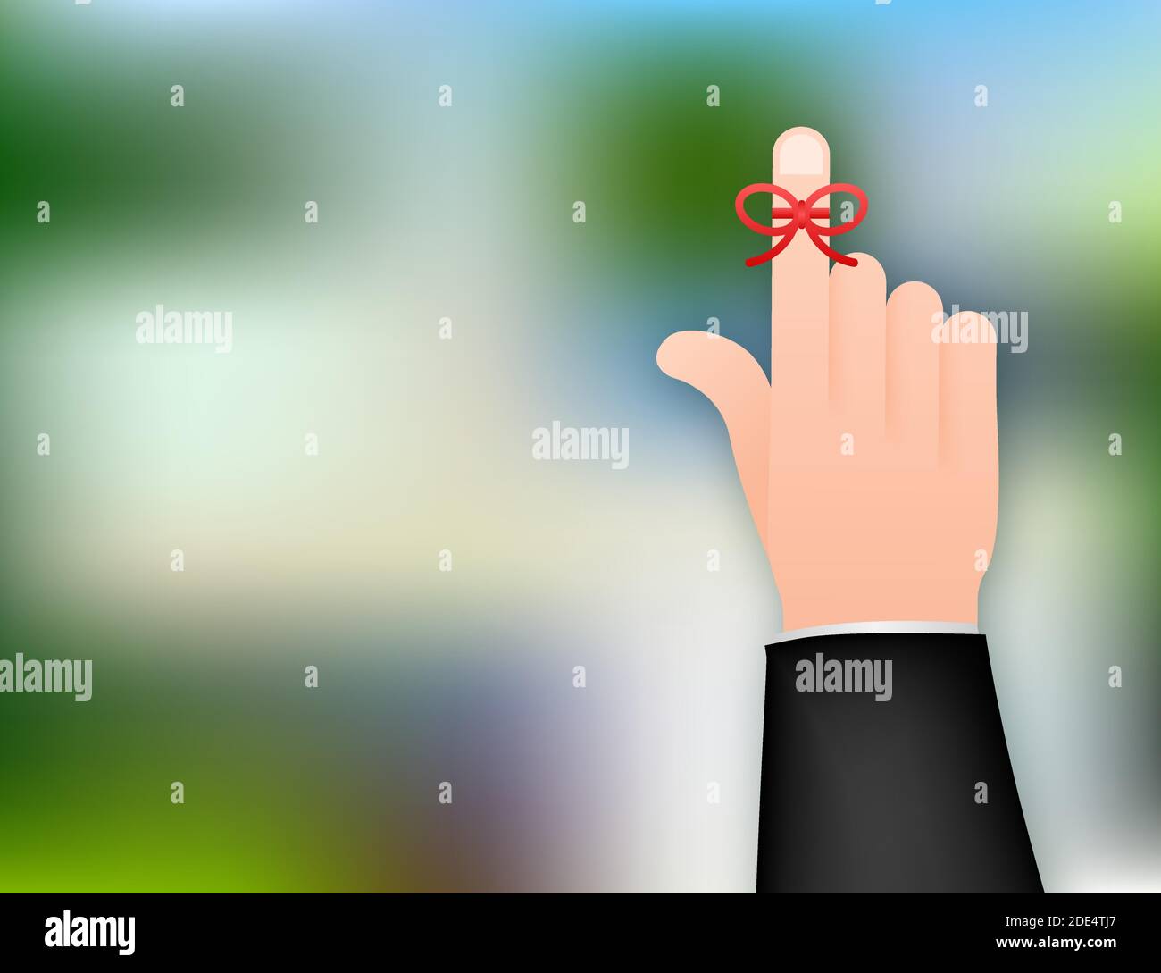Don t Forget reminder. Rope bow on finger pointing. Vector stock ...
