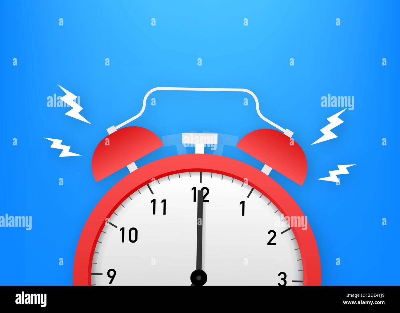 Alarm clock red wake-up time. Vector stock illustration Stock Vector ...