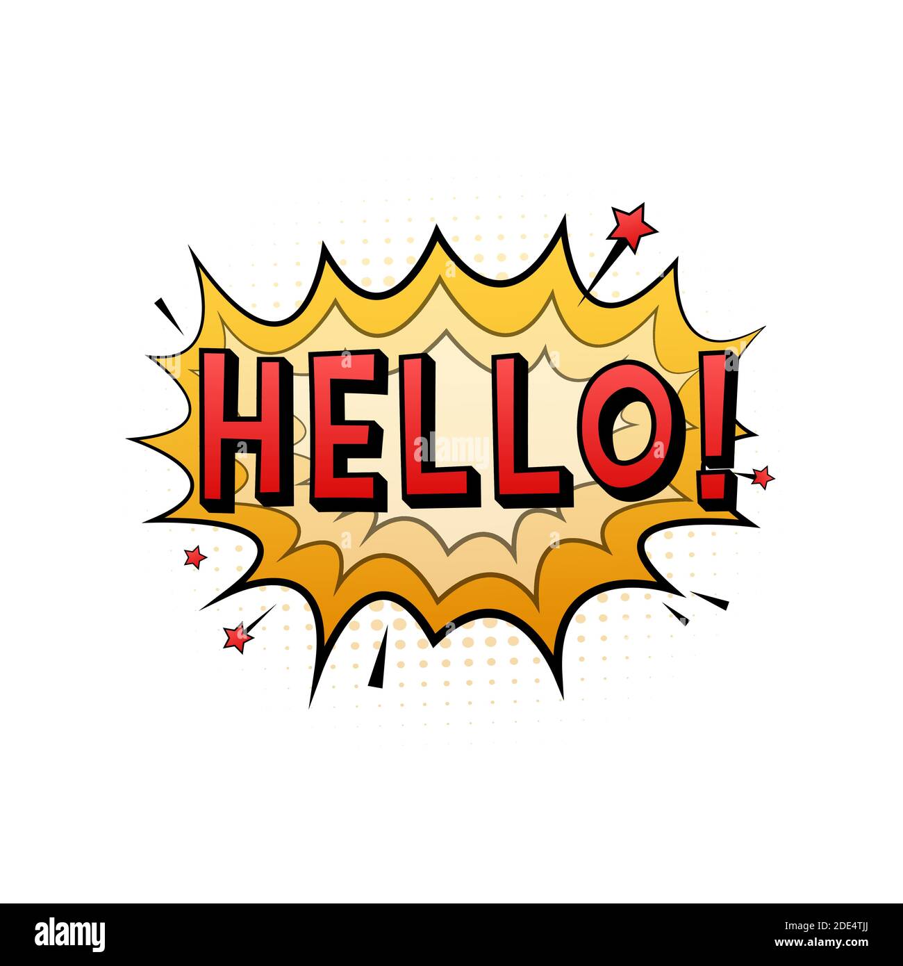 Comic speech bubbles with text Hello. Vintage cartoon illustration ...