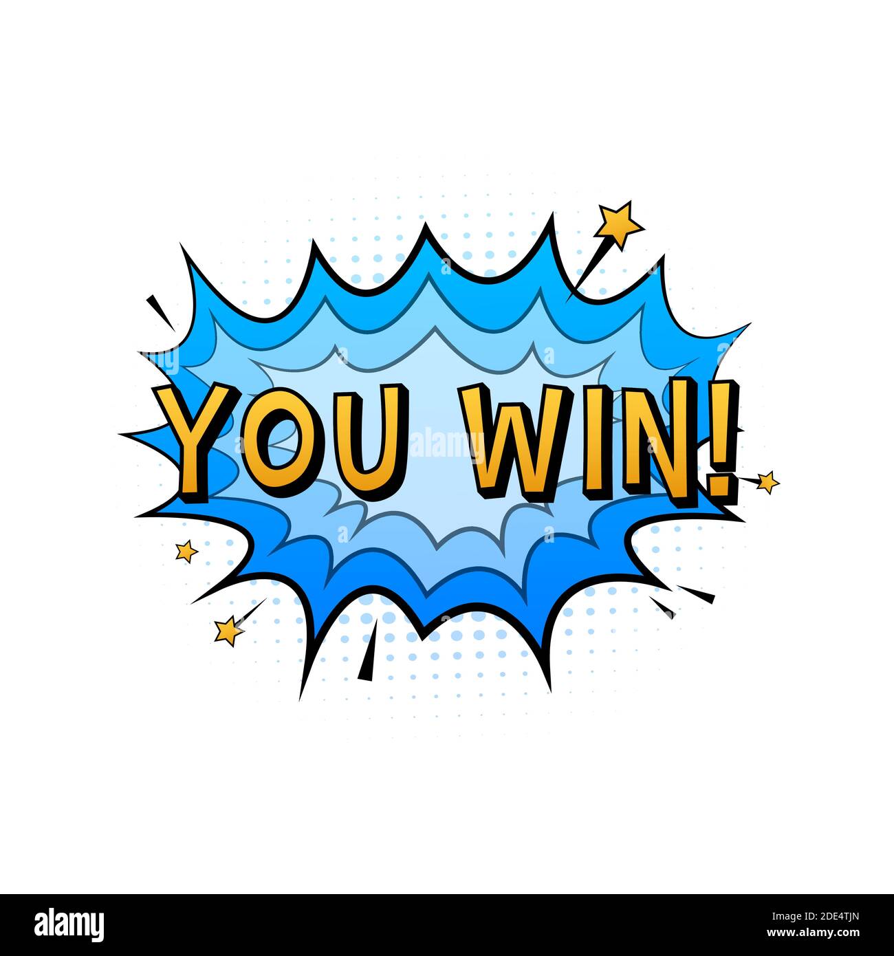 Comic speech bubbles with text You win. Vintage cartoon illustration ...