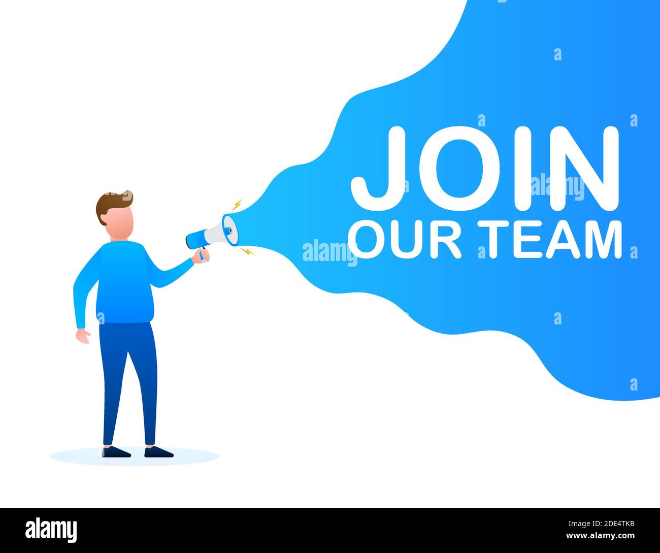 Megaphone Hand, business concept with text join our team. Vector ...